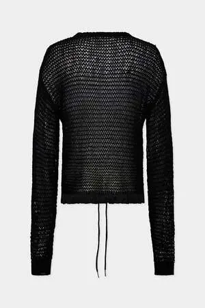Dsquared2 Open Work Pullover With Drawstring Hem