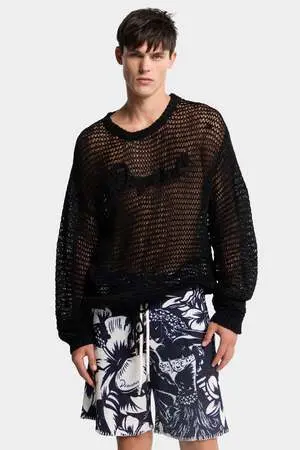 Dsquared2 Open Work Pullover With Drawstring Hem