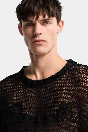 Dsquared2 Open Work Pullover With Drawstring Hem