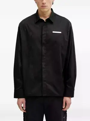 HELIOT EMIL Alsoran Perforated-detail Logo-plaque Shirt