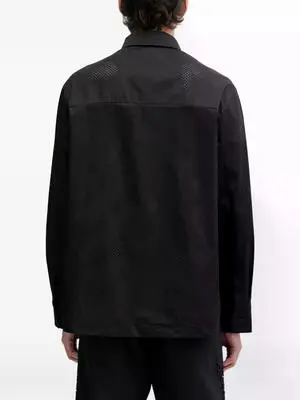 HELIOT EMIL Alsoran Perforated-detail Logo-plaque Shirt