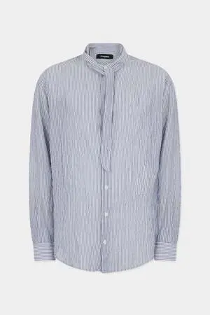 Dsquared2 Linen Tie Dropped Shoulder Shirt - Fantasy