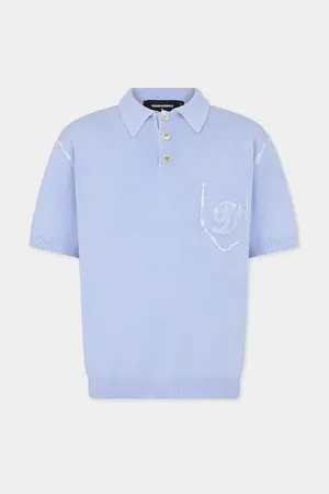Dsquared2 Signature Knit Polo Shirt - Blue