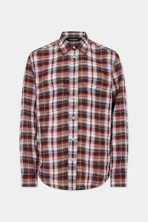 Dsquared2 Canadian Vintage Linen Shirt - Blue