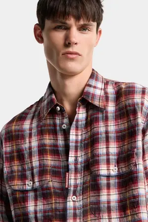 Dsquared2 Canadian Vintage Linen Shirt - Blue