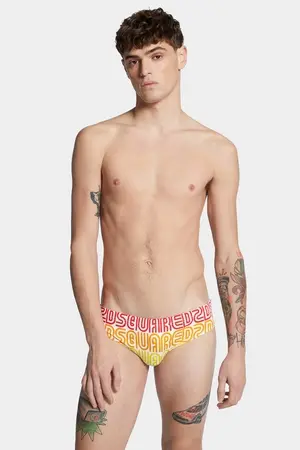 Dsquared2 Allover Logo Swim Brief - Fantasy