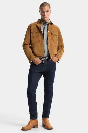 Dsquared2 Striped Denim Shirt With Embroidered Logo
