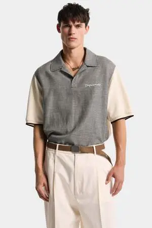 Dsquared2 Virgin Wool Linen Pied De Poule Polo