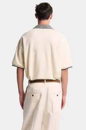Dsquared2 Virgin Wool Linen Pied De Poule Polo
