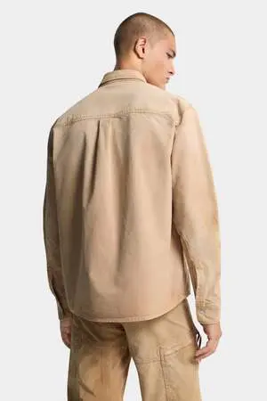 Dsquared2 Garment Dyed Carpenter Shirt With Distressed Finish