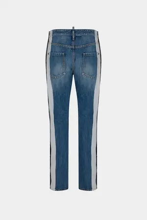 Dsquared2 Stone-washed Denim Pants With Contrast Snap Button Leg Detailing