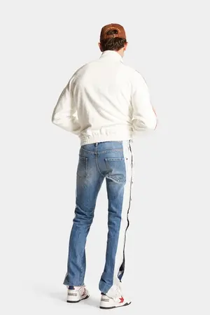 Dsquared2 Stone-washed Denim Pants With Contrast Snap Button Leg Detailing