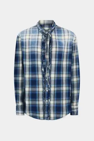 Dsquared2 Ombré Check Shirt With Mandarin Collar - Fantasy