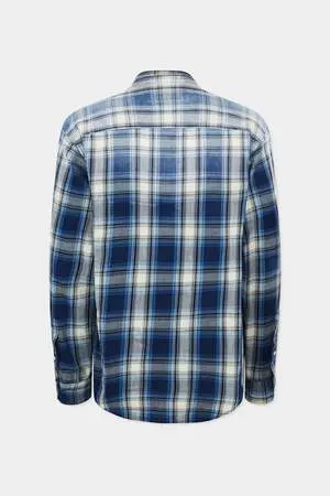 Dsquared2 Ombré Check Shirt With Mandarin Collar