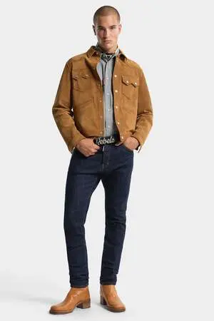 Dsquared2 Suede Boxy Shirt Jacket