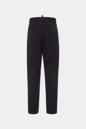 Dsquared2 One Pleat Cotton Twill Tapered Trousers - Black