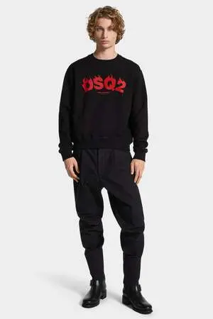 Dsquared2 One Pleat Cotton Twill Tapered Trousers - Black