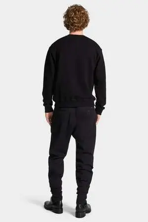 Dsquared2 One Pleat Cotton Twill Tapered Trousers - Black