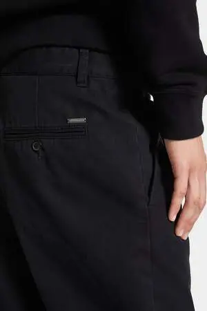 Dsquared2 One Pleat Cotton Twill Tapered Trousers - Black