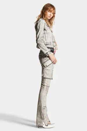 Dsquared2 Icon White Coal Wash Trumpet Jeans