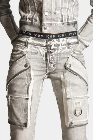 Dsquared2 Icon White Coal Wash Trumpet Jeans