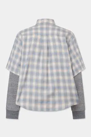 Dsquared2 Classic Check Embroidered Double Sleeve Shirt