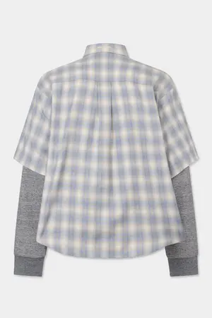 Dsquared2 Classic Check Embroidered Double Sleeve Shirt
