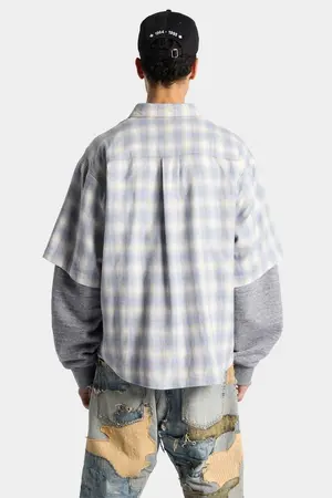 Dsquared2 Classic Check Embroidered Double Sleeve Shirt