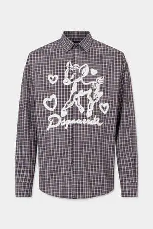 Dsquared2 Checked Shirt With Graphic Detail - Fantasy