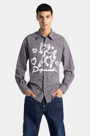 Dsquared2 Checked Shirt With Graphic Detail