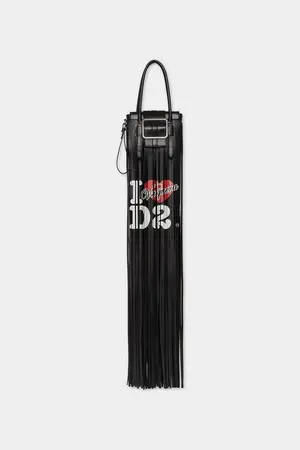 Dsquared2 Vaquera X Mini Shoulder Bag With Fringe Detail - Black