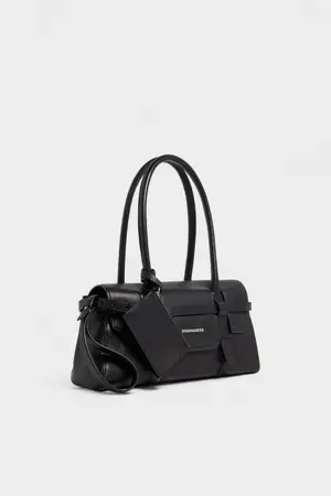 Dsquared2 Twin Shoulder Bag In Leather - Black