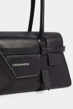Dsquared2 Twin Shoulder Bag In Leather - Black
