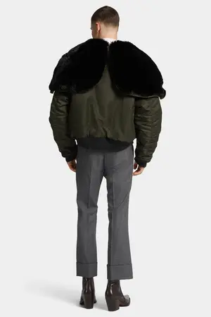 Dsquared2 Cropped Flare Virgin Wool Trousers - Grey