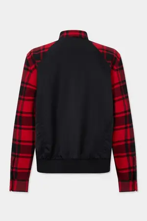 Dsquared2 Hybrid Checked Overshirt With Nylon Back And Drawstring Hem