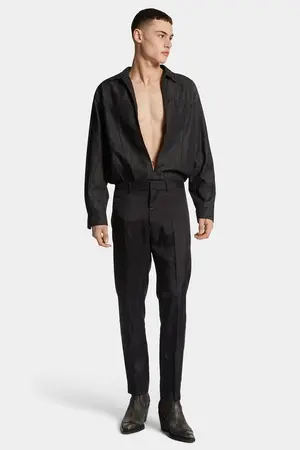 Dsquared2 X Luca Magliano Cigarette Pants In Shiny Viscose Taffeta