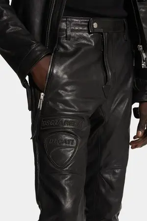Dsquared2 X Ducati Leather Biker Pants