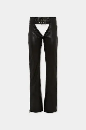 Dsquared2 Leather Chaps With Buckles - Black