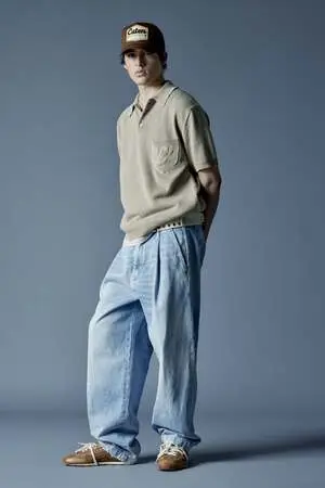 Dsquared2 Light Clean Wash One-pleat Loose Fit Denim Trousers