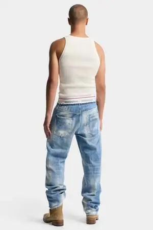 Dsquared2 Light Wash Distressed Denim Joggers
