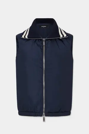 Dsquared2 Hybrid Studded Cropped Vest - Blue