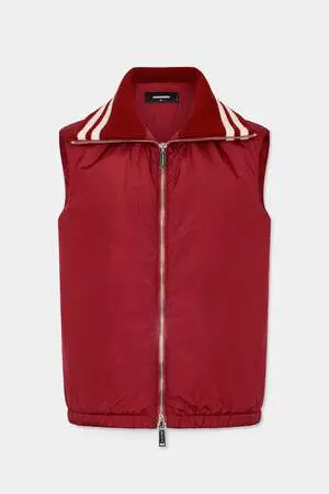 Dsquared2 Hybrid Studded Cropped Vest - Bordeaux