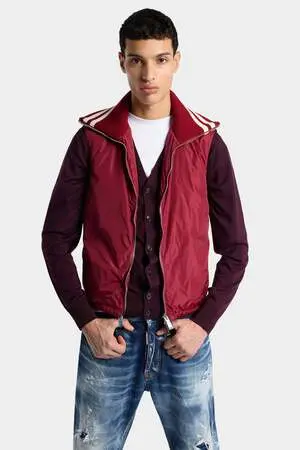 Dsquared2 Hybrid Studded Cropped Vest - Bordeaux