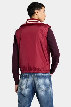 Dsquared2 Hybrid Studded Cropped Vest - Bordeaux