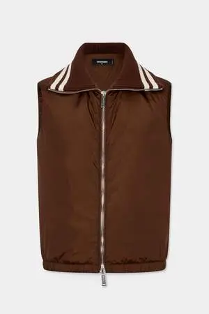 Dsquared2 Hybrid Studded Cropped Vest - Brown