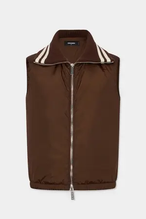 Dsquared2 Hybrid Studded Cropped Vest - Brown