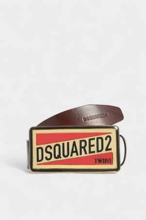 Dsquared2 Logo Plaque Belt - Brown