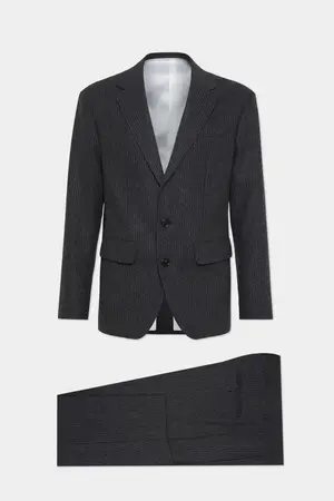 Dsquared2 Striped Wool Suit With Baggy Trousers - Fantasy