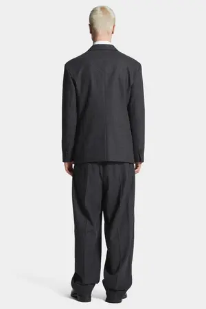 Dsquared2 Striped Wool Suit With Baggy Trousers