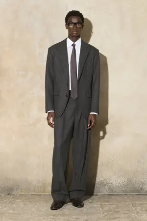 Dsquared2 Striped Wool Suit With Baggy Trousers